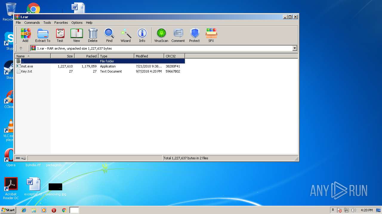 Malware analysis 1.rar Suspicious activity | ANY.RUN - Malware Sandbox ...