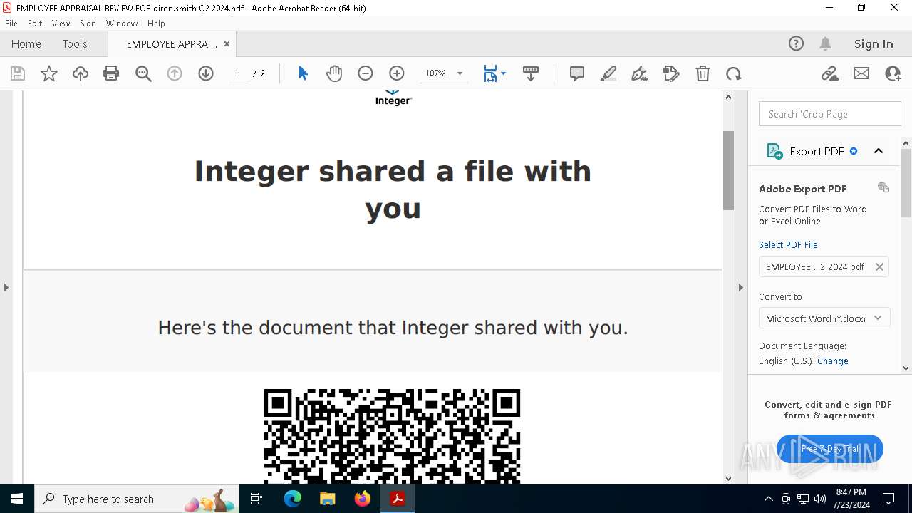 Analysis EMPLOYEE APPRAISAL REVIEW FOR diron.smith Q2 2024.pdf (MD5 ...