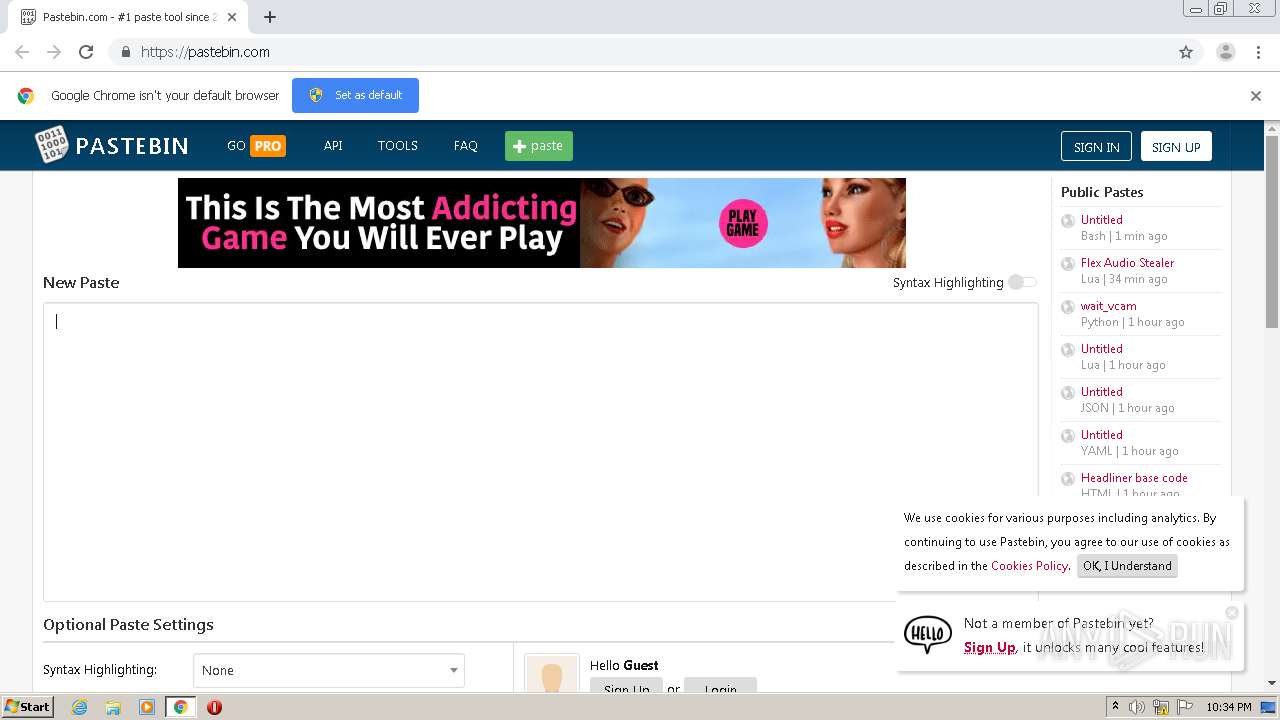 Malware analysis https://pastebin.com Malicious activity | ANY.RUN ...