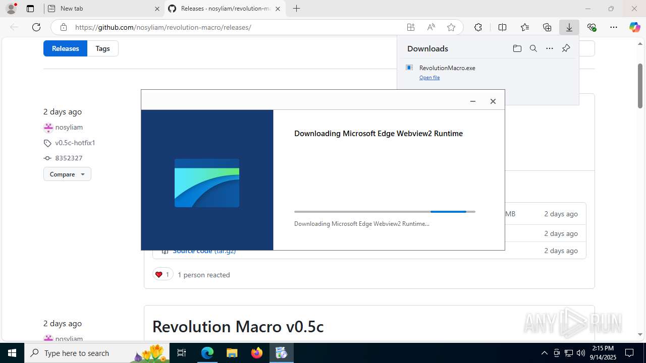 Malware analysis https://github.com/nosyliam/revolution-macro/releases/ Malicious activity | ANY ...