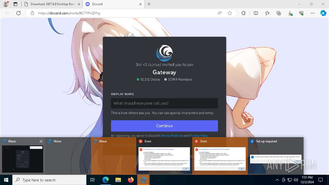 Malware analysis https://cdn.getwave.gg/userinterface/Wave-Setup.exe Malicious activity | ANY ...