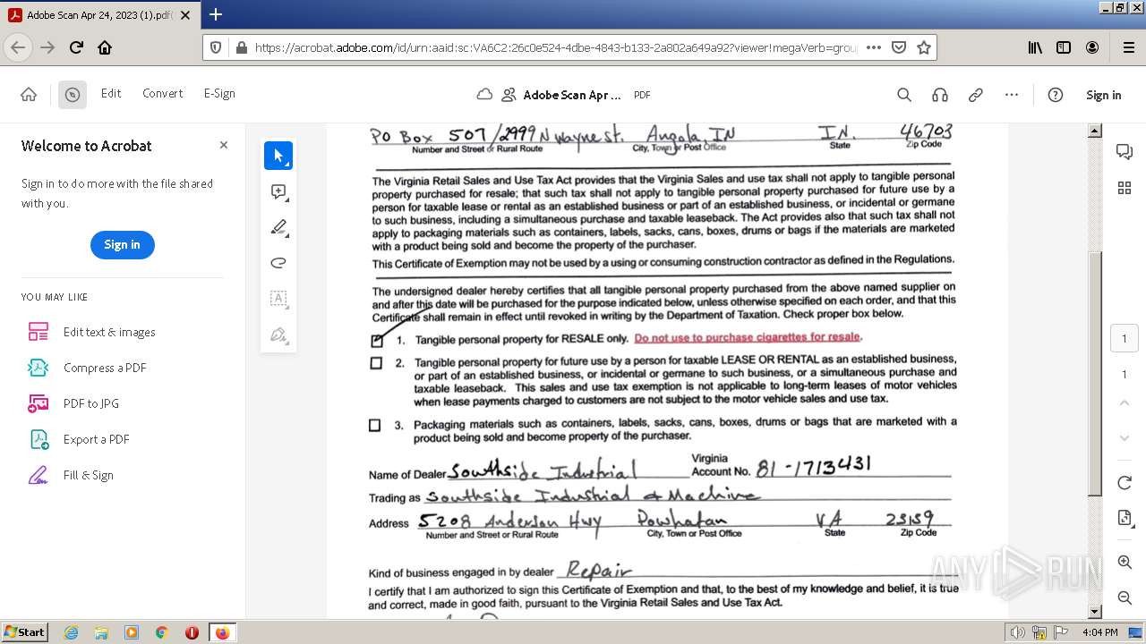 Malware analysis https://acrobat.adobe.com/id/urn:aaid:sc:VA6C2 ...