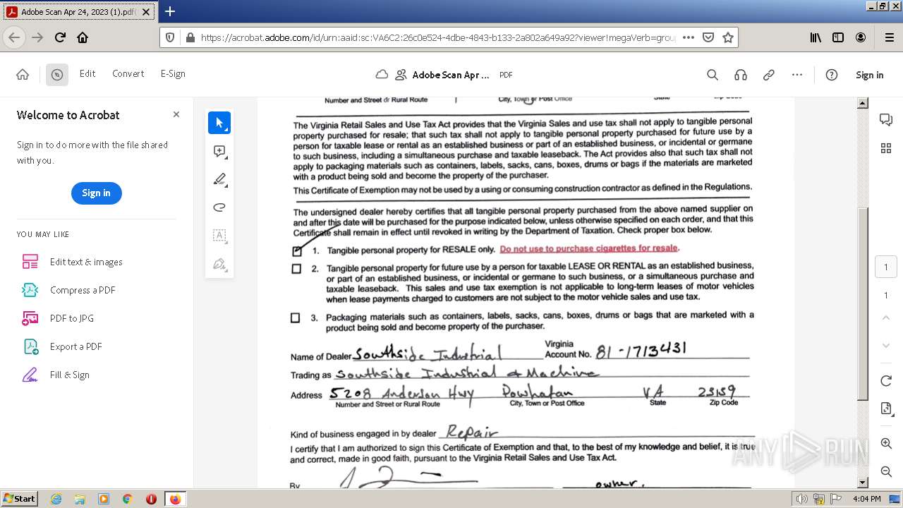 Malware analysis https://acrobat.adobe.com/id/urn:aaid:sc:VA6C2 ...