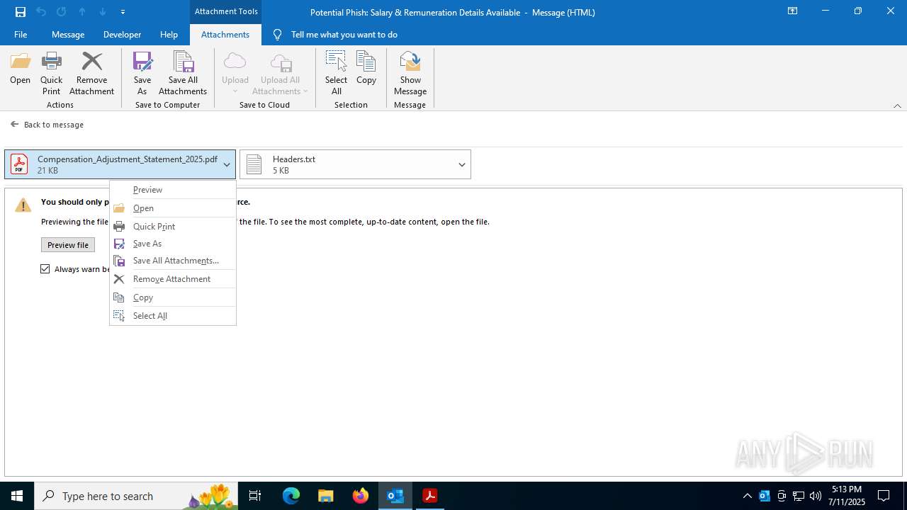 Malware analysis Potential Phish_ Salary & Remuneration Details ...