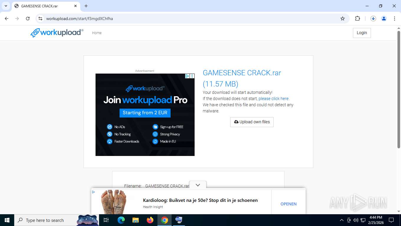 Malware analysis https://workupload.com/file/f3mgdXChfha Malicious ...