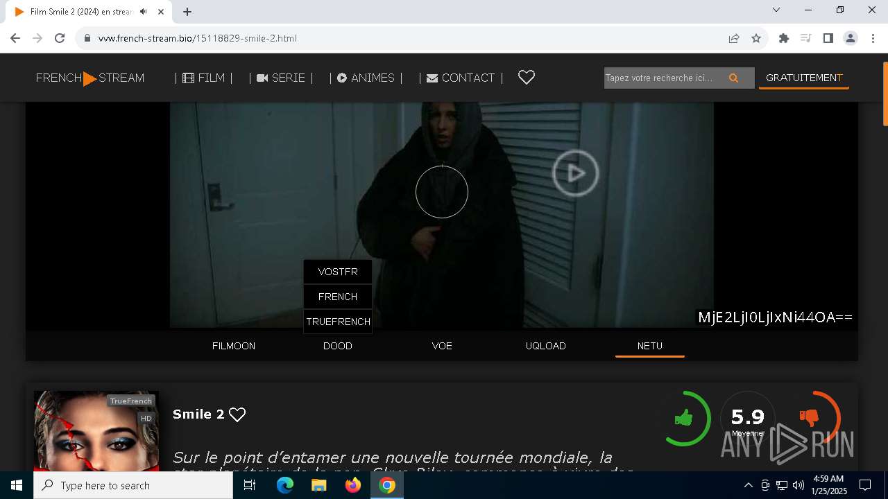 Malware analysis https://vvw.french-stream.bio Malicious activity | ANY.RUN - Malware Sandbox Online