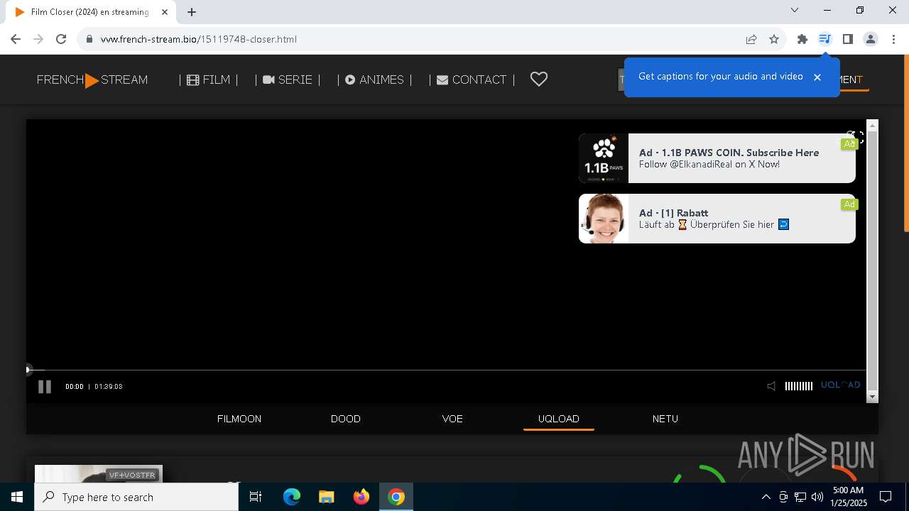 Malware analysis https://vvw.french-stream.bio Malicious activity | ANY.RUN - Malware Sandbox Online