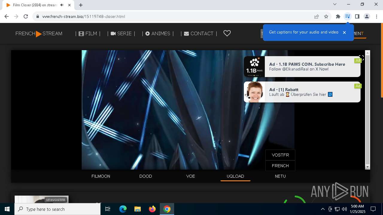 Malware analysis https://vvw.french-stream.bio Malicious activity | ANY.RUN - Malware Sandbox Online