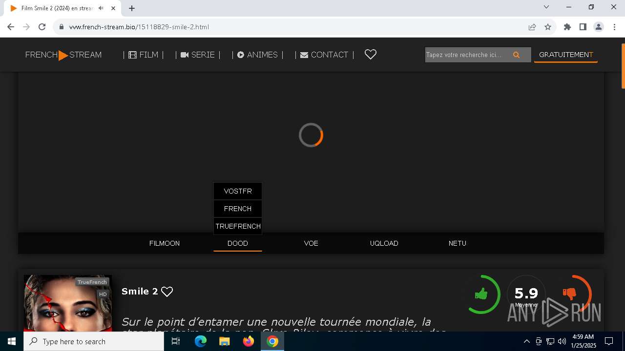 Malware analysis https://vvw.french-stream.bio Malicious activity | ANY.RUN - Malware Sandbox Online
