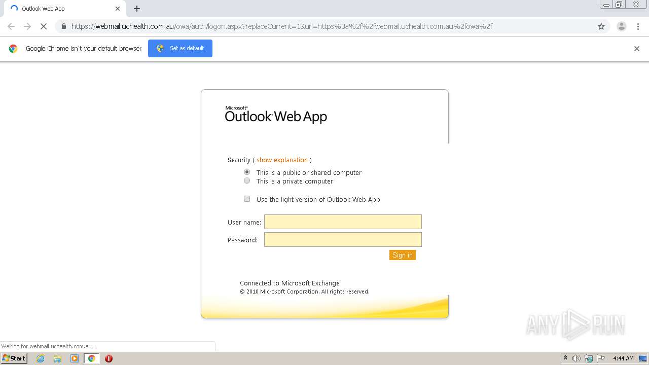 Malware analysis https://webmail.uchealth.com.au/owa/auth/logon.aspx?replaceCurrent=1&url=https ...
