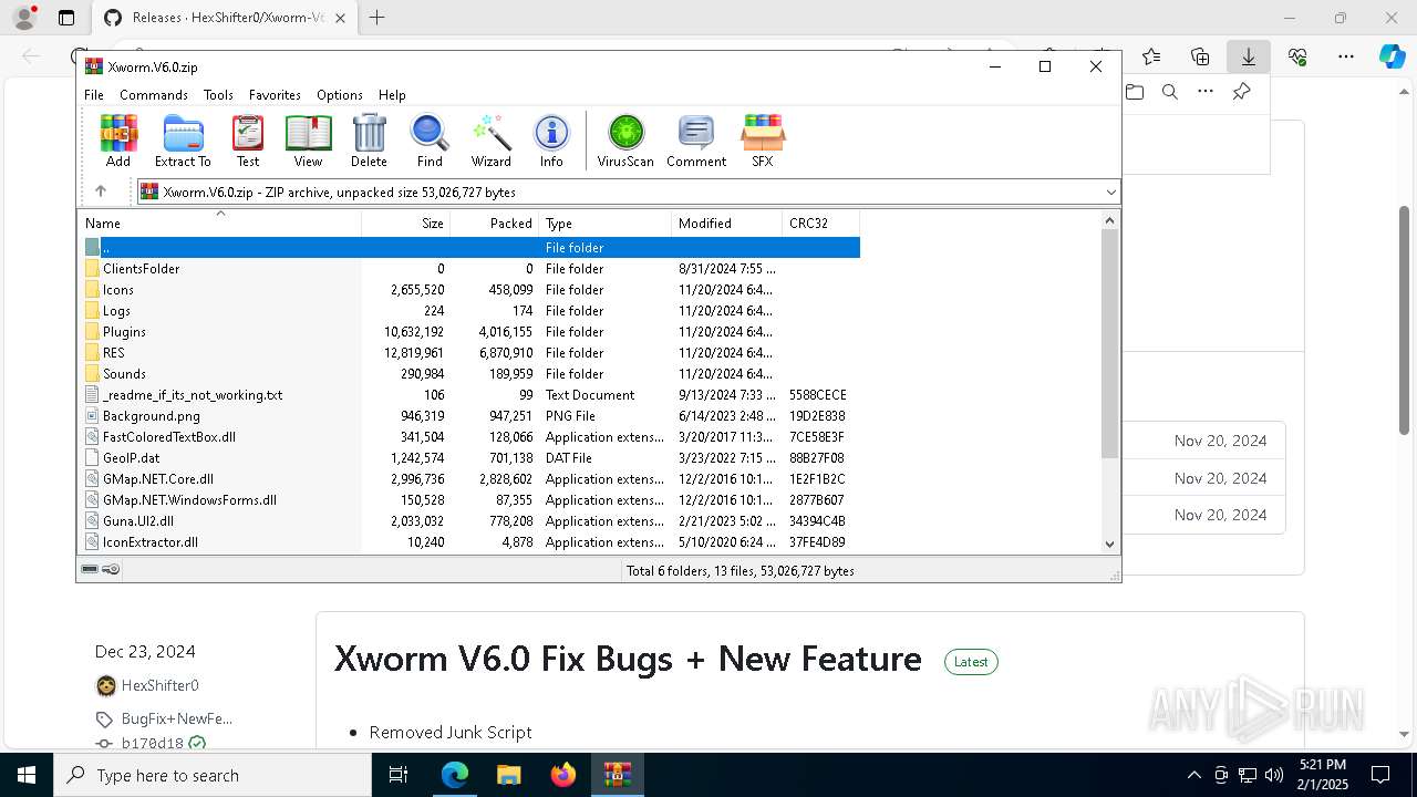 Malware analysis https://github.com/HexShifter0/Xworm-V6.0/releases Malicious activity | ANY.RUN ...