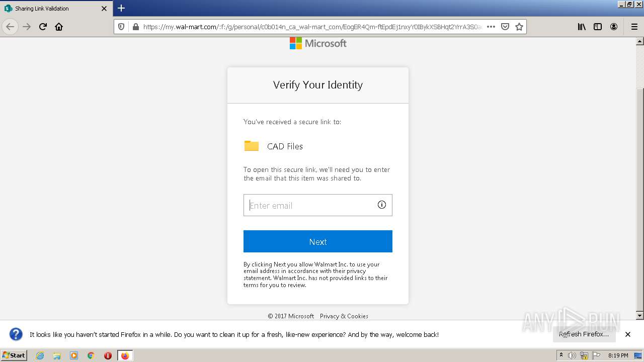 Malware analysis https://linkprotect.cudasvc.com/url?a=https%3a%2f%2fmy.wal-mart.com%3a443%2f ...