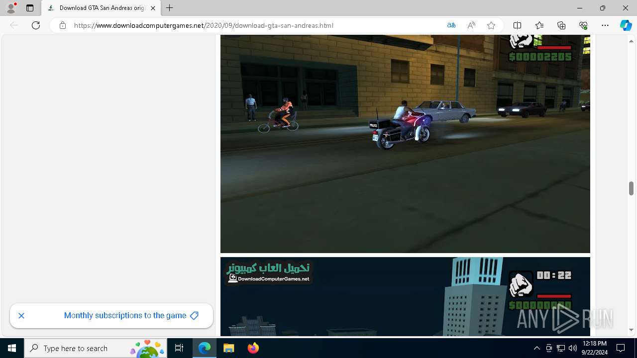 Malware analysis https://www.downloadcomputergames.net/2020/09/download-gta-san-andreas.html ...