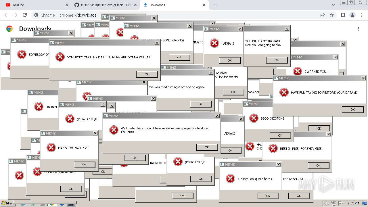 Malware Analysis Memz.exe Malicious Activity 