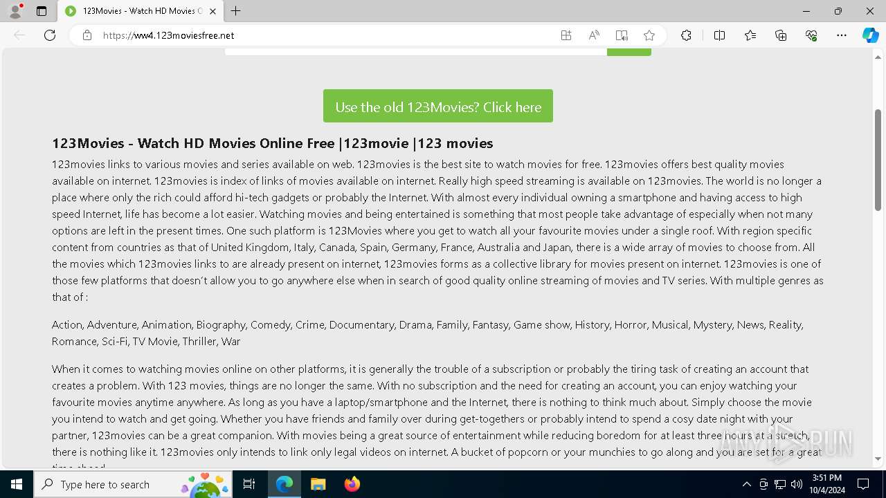 Malware analysis ww4.123moviesfree.net No threats detected | ANY.RUN ...