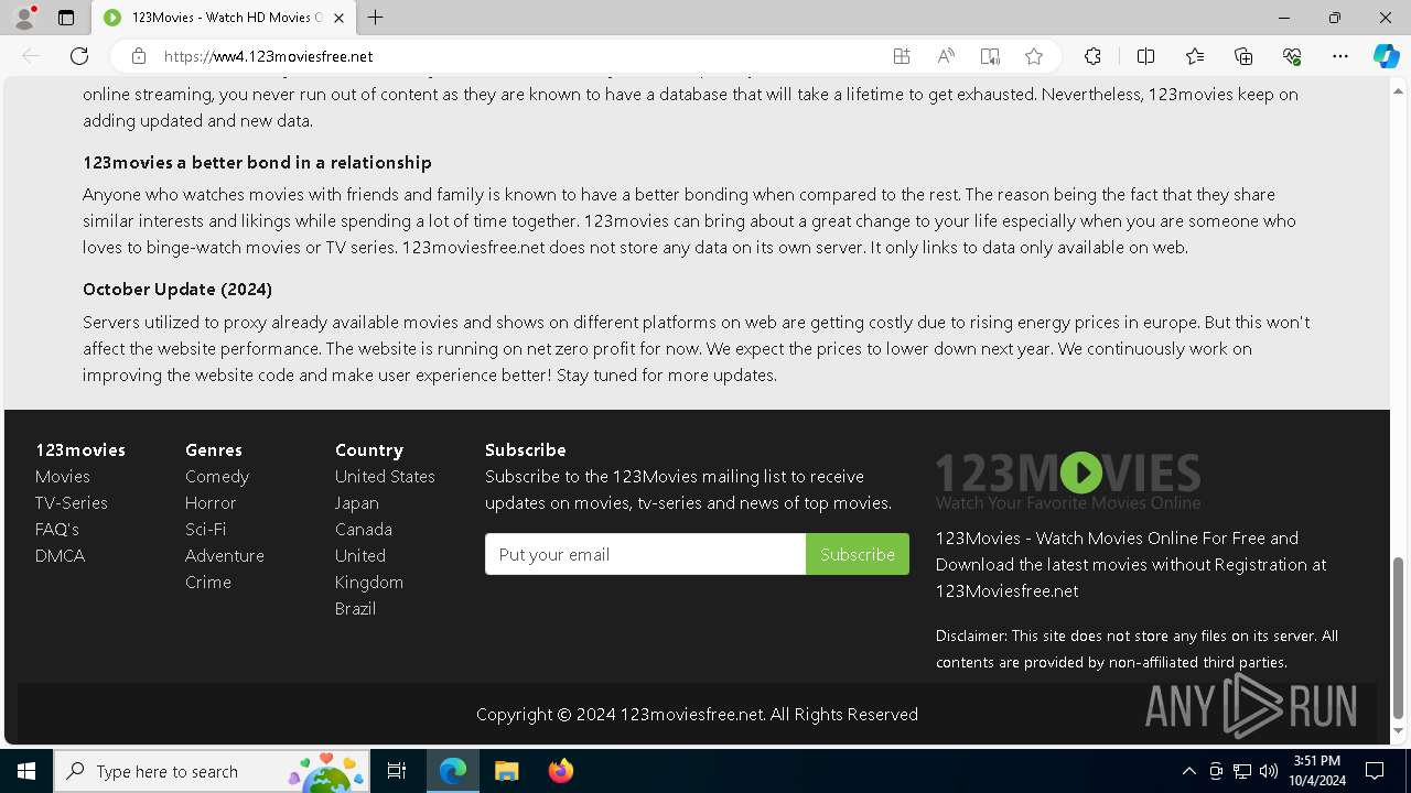 Malware analysis ww4.123moviesfree.net No threats detected | ANY.RUN - Malware Sandbox Online