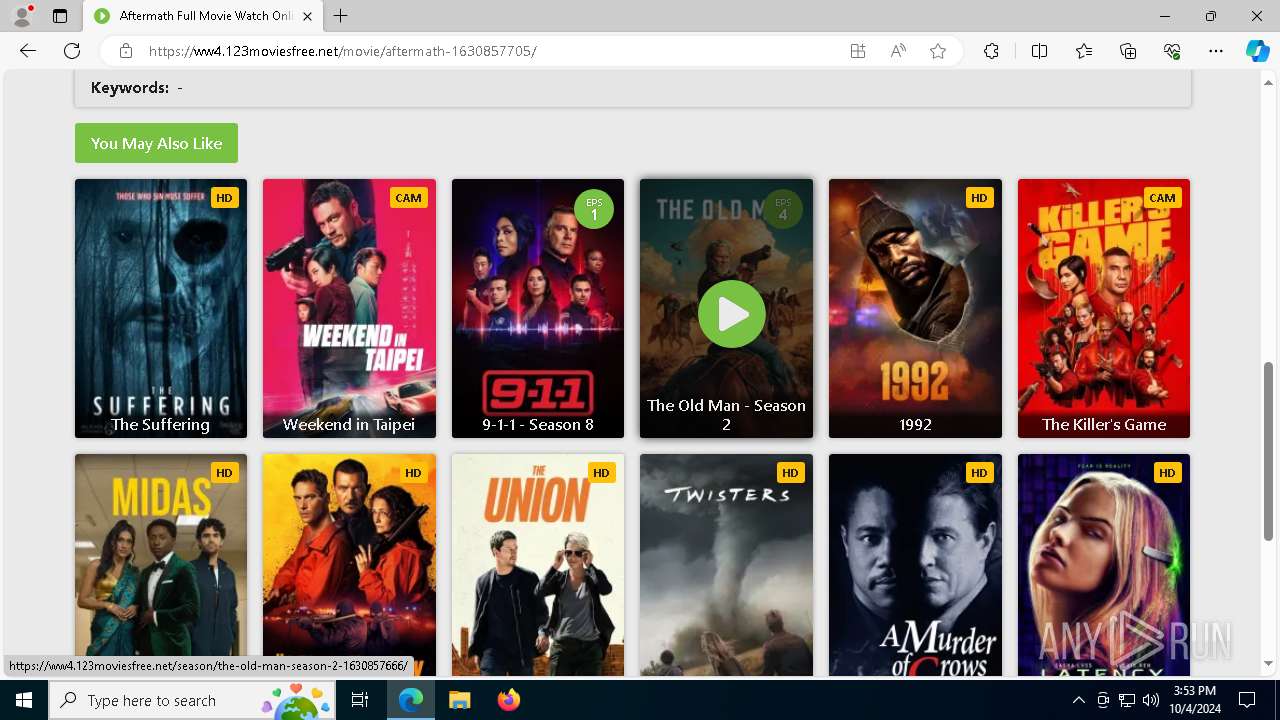 Malware analysis ww4.123moviesfree.net No threats detected | ANY.RUN - Malware Sandbox Online