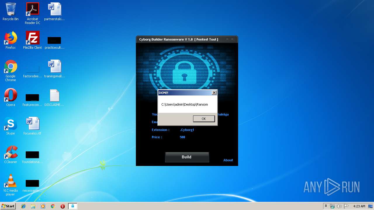 Analysis Cyborg Builder Ransomware V 1.0.exe (MD5 ...
