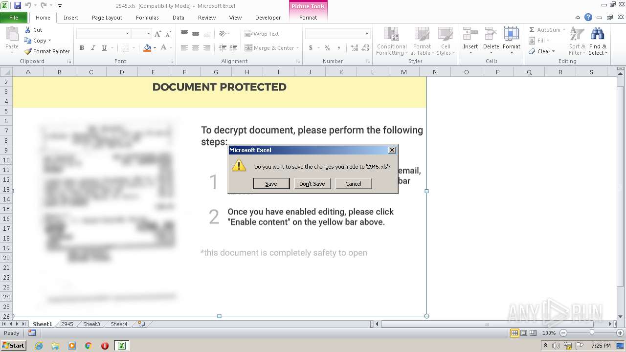 Malware analysis Presentation_1472621485.xls Malicious activity | ANY ...
