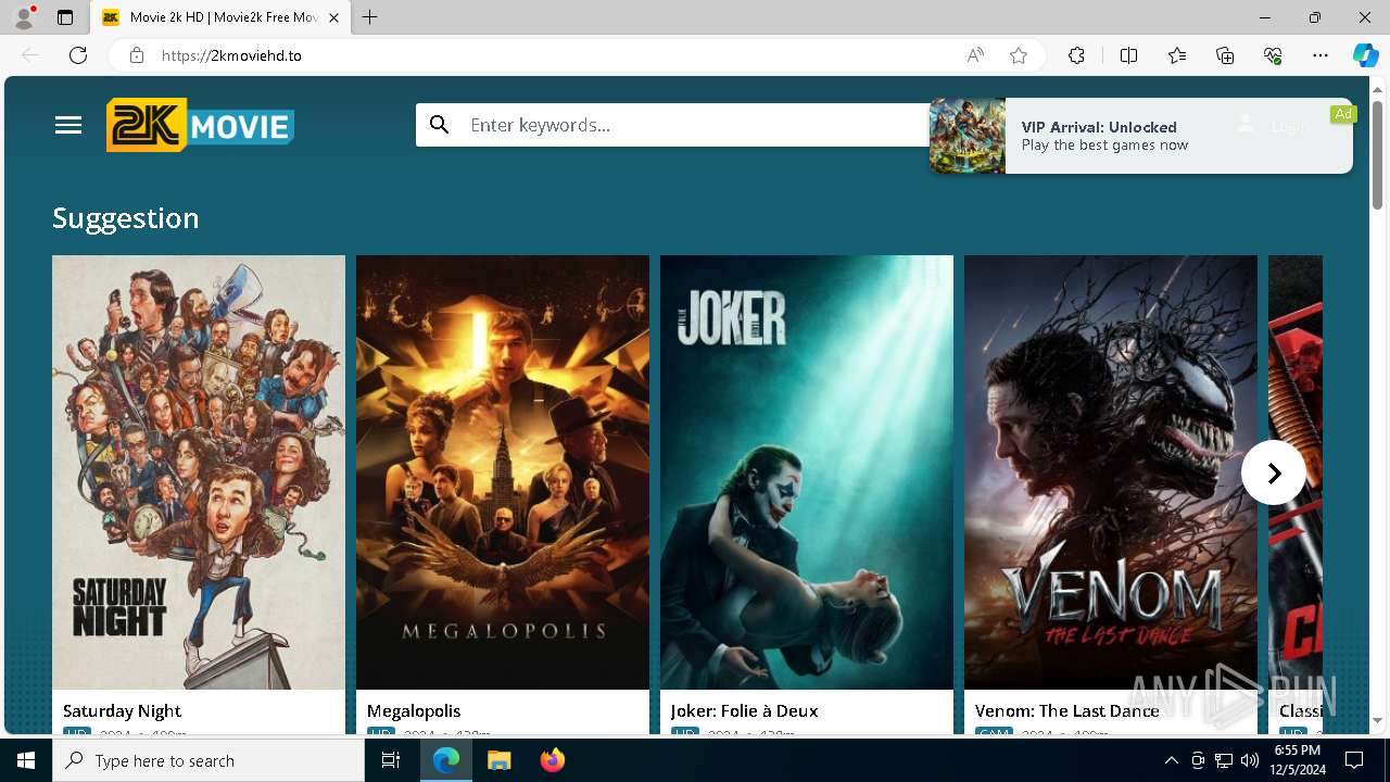 Malware analysis https://2kmoviehd.to Malicious activity | ANY.RUN ...