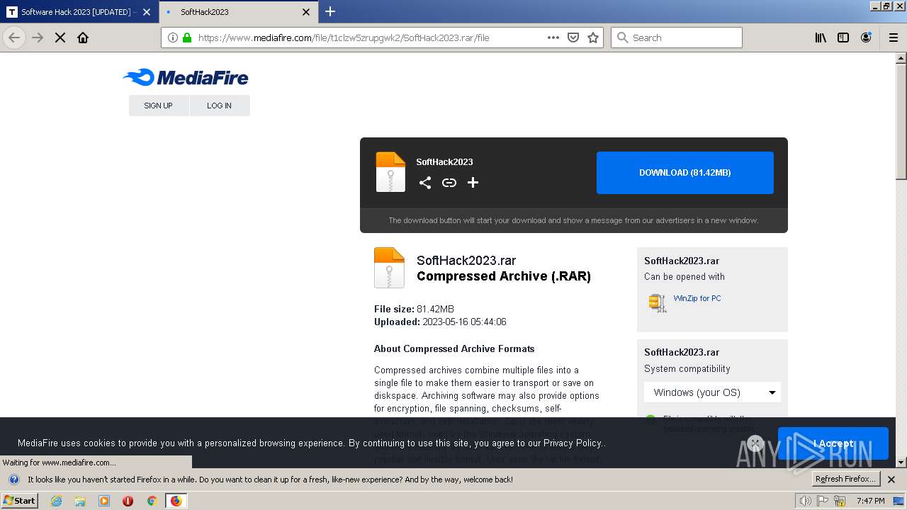 Malware analysis https://telegra.ph/Software-Hack-2023-UPDATED-03-04 Malicious activity | ANY ...