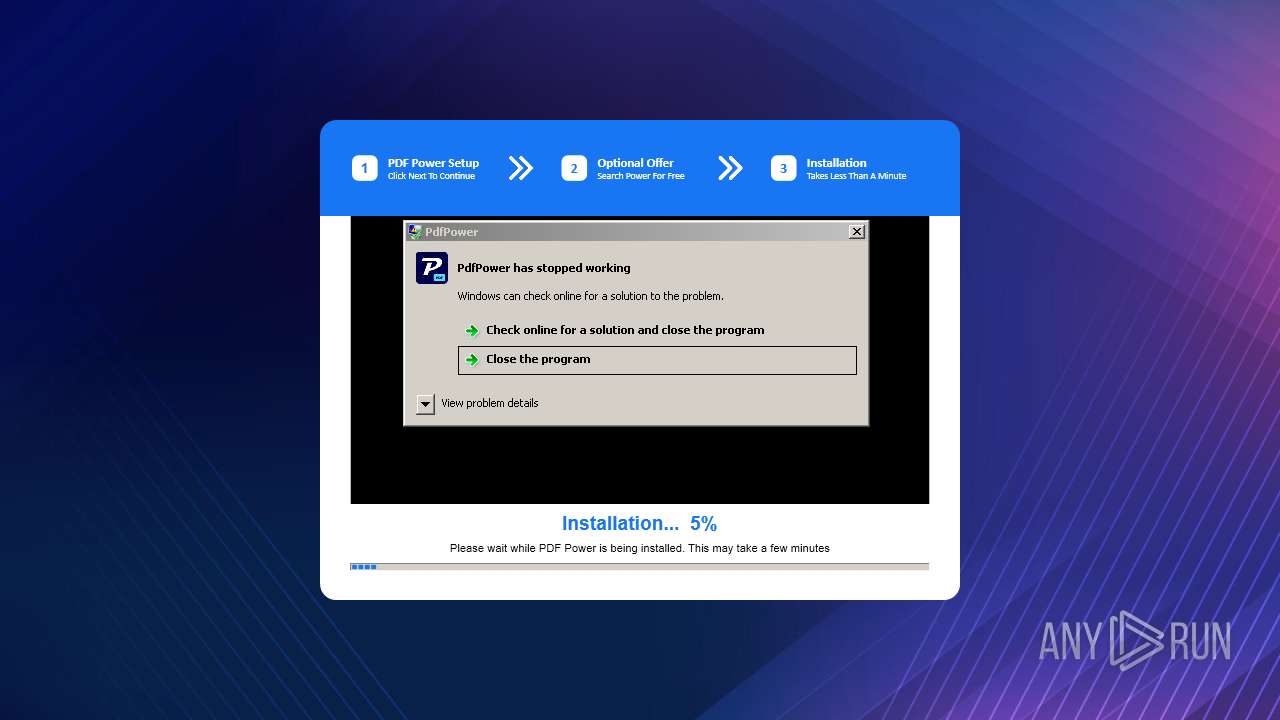 Malware Analysis Pdfpower.exe Malicious Activity 