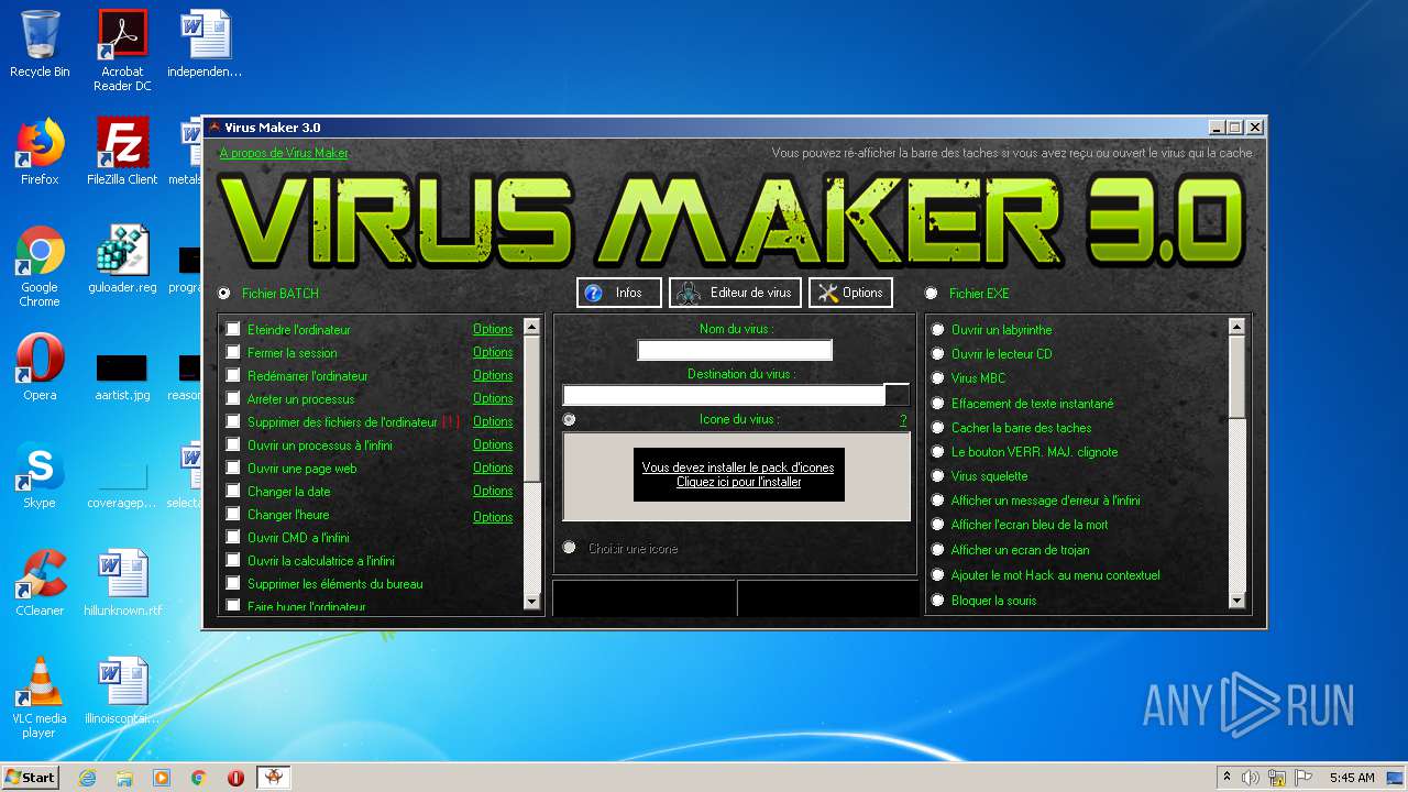 Malware analysis Virus Maker 3.0.exe No threats detected | ANY.RUN ...