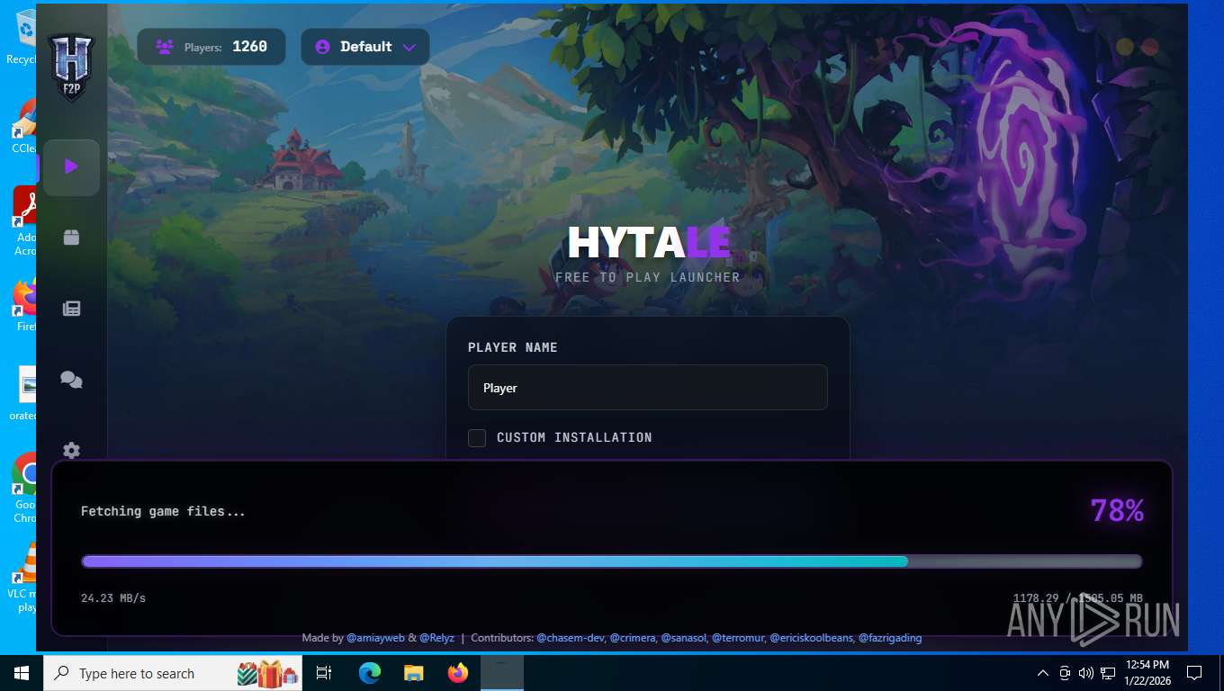 Malware analysis https://github.com/amiayweb/Hytale-F2P/releases/download/v2.0.2b/hytale-f2p ...