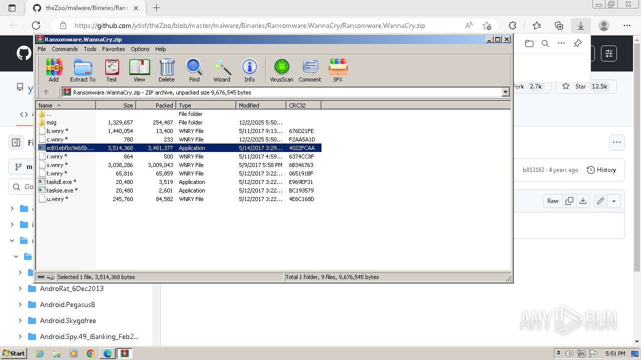 Malware analysis https://github.com/ytisf/theZoo/blob/master/malware/Binaries/Ransomware ...
