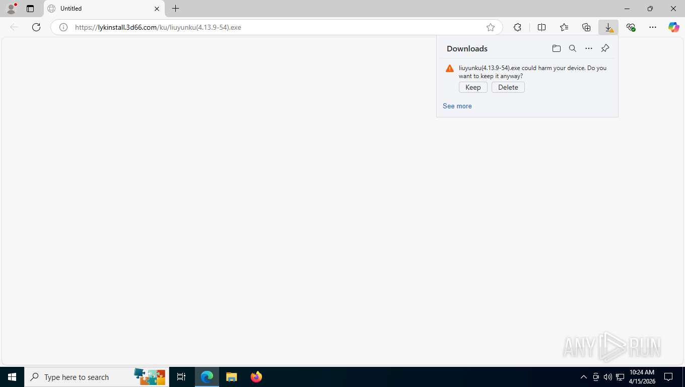 Malware analysis https://lykinstall.3d66.com/ku/liuyunku(4.13.9-54).exe ...