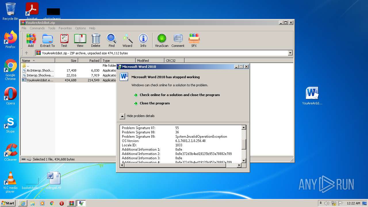 Malware analysis https://github.com/Endermanch/MalwareDatabase/tree/master/trojans/YouAreAnIdiot ...
