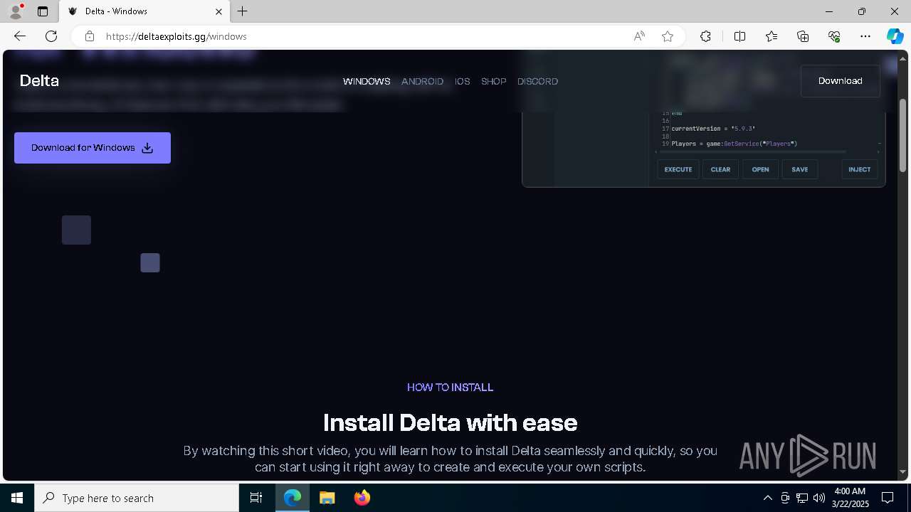 Malware analysis deltaexploits.gg Malicious activity | ANY.RUN - Malware Sandbox Online