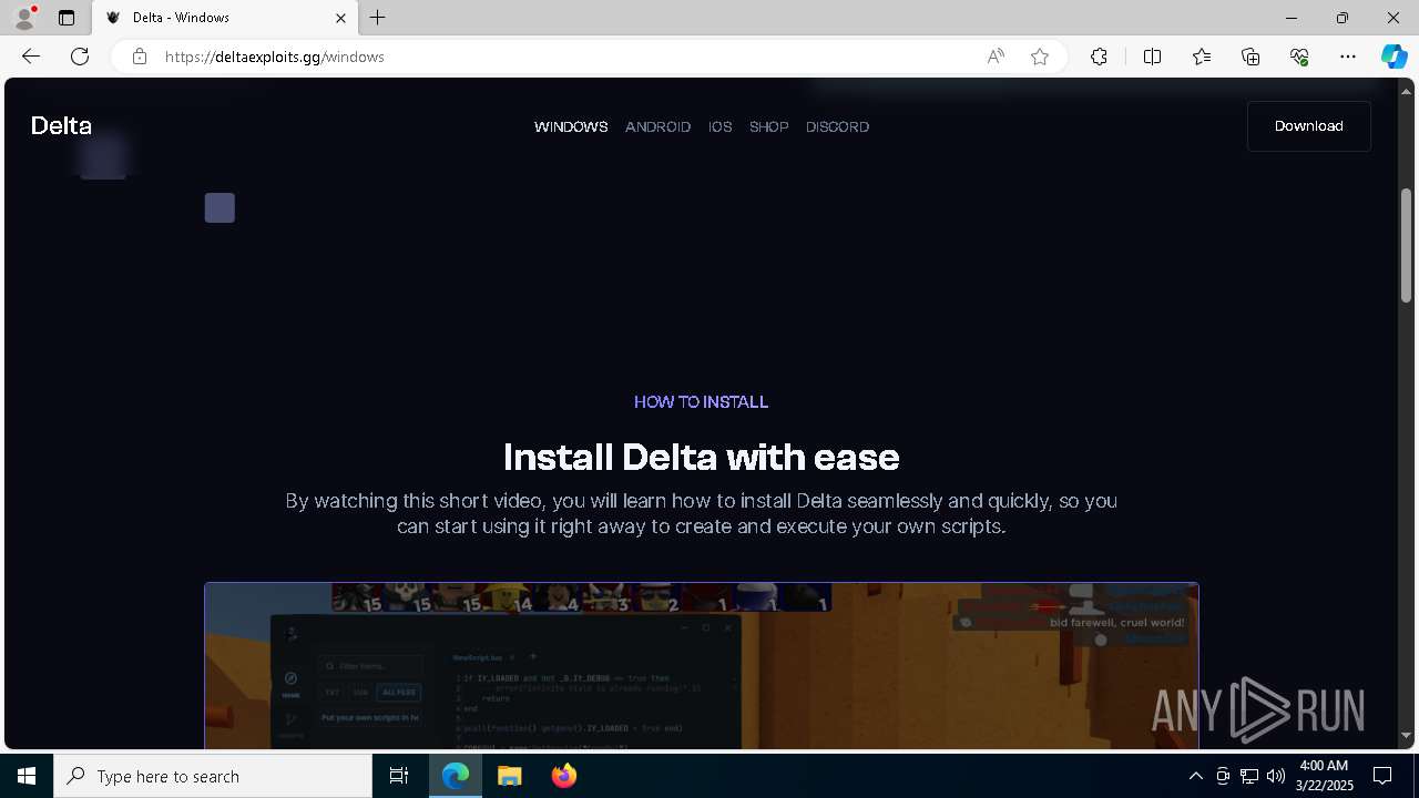 Malware analysis deltaexploits.gg Malicious activity | ANY.RUN - Malware Sandbox Online