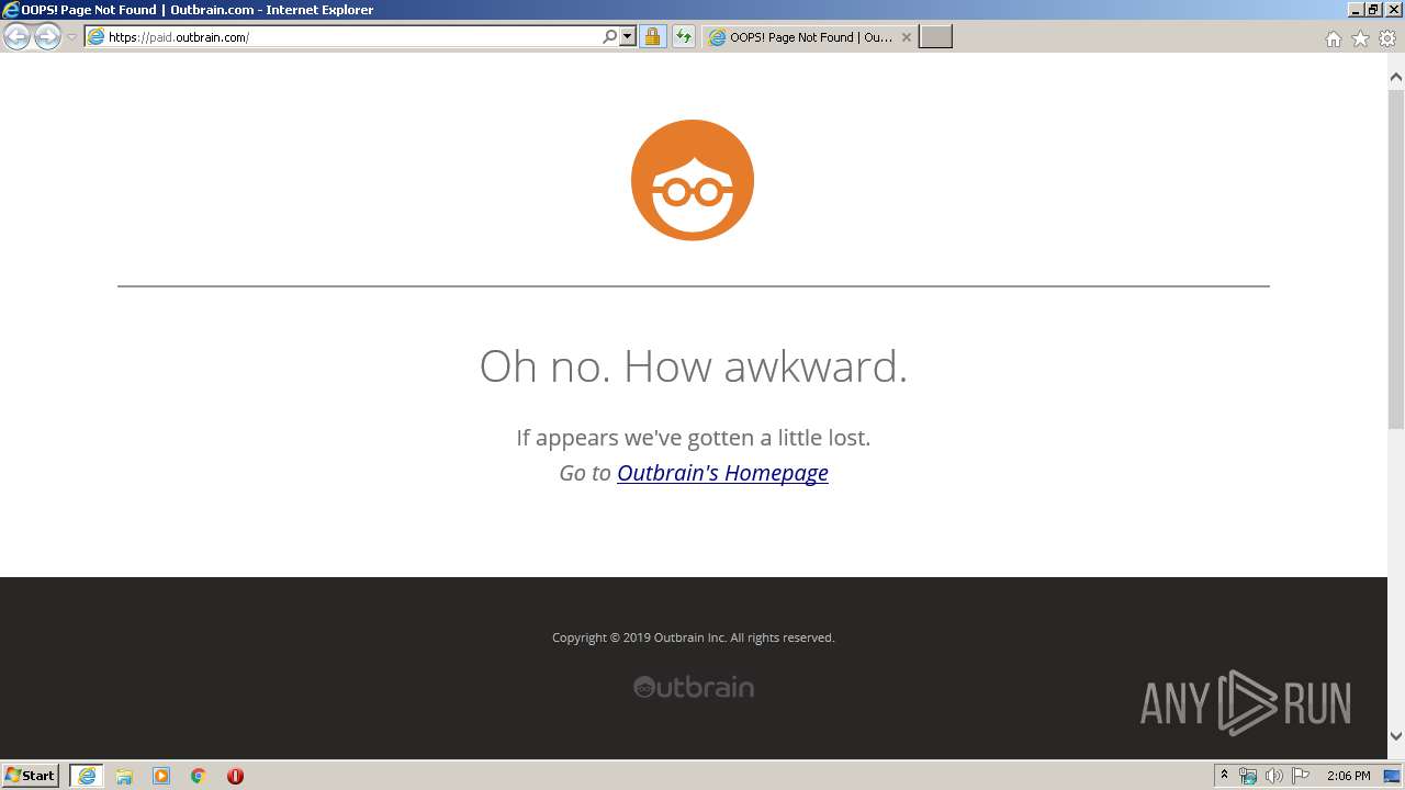 Malware analysis https://paid.outbrain.com/ Malicious activity | ANY ...