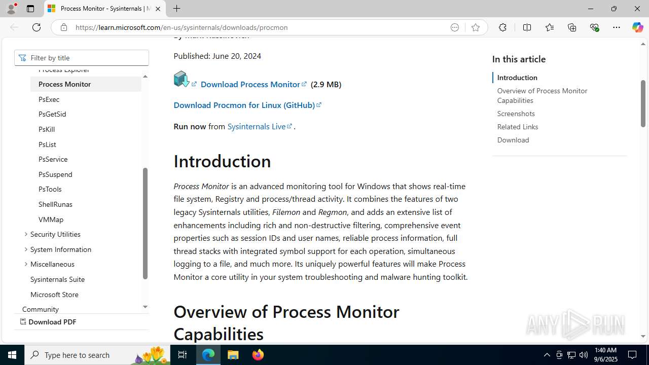 Malware analysis https://learn.Microsoft.com/en-us/sysinternals/downloads/procmon No threats ...