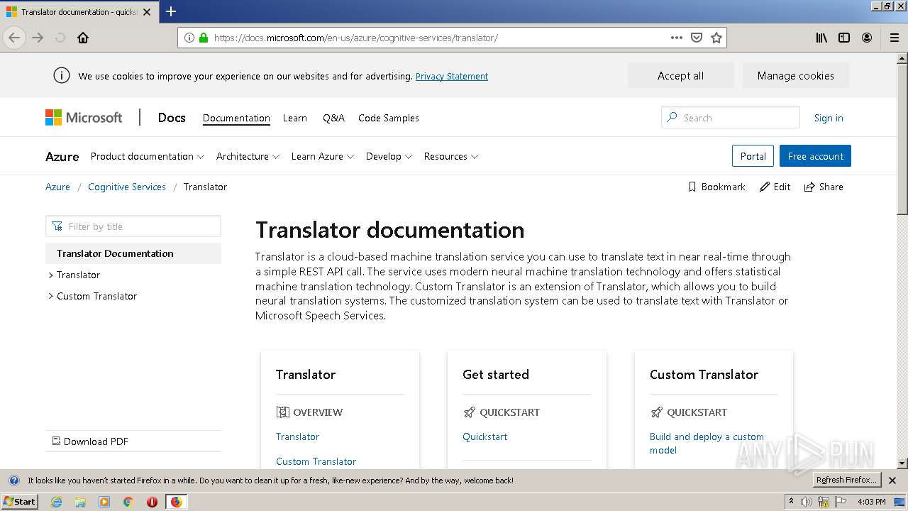 Malware analysis https://api.cognitive.microsofttranslator.com Malicious activity | ANY.RUN ...