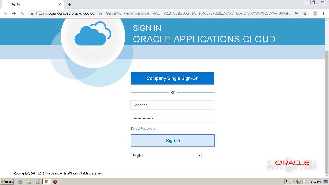 Malware analysis https://ccaa.login.us2.oraclecloud.com/oam/server/obrareq.cgi?encquery%3DFf ...