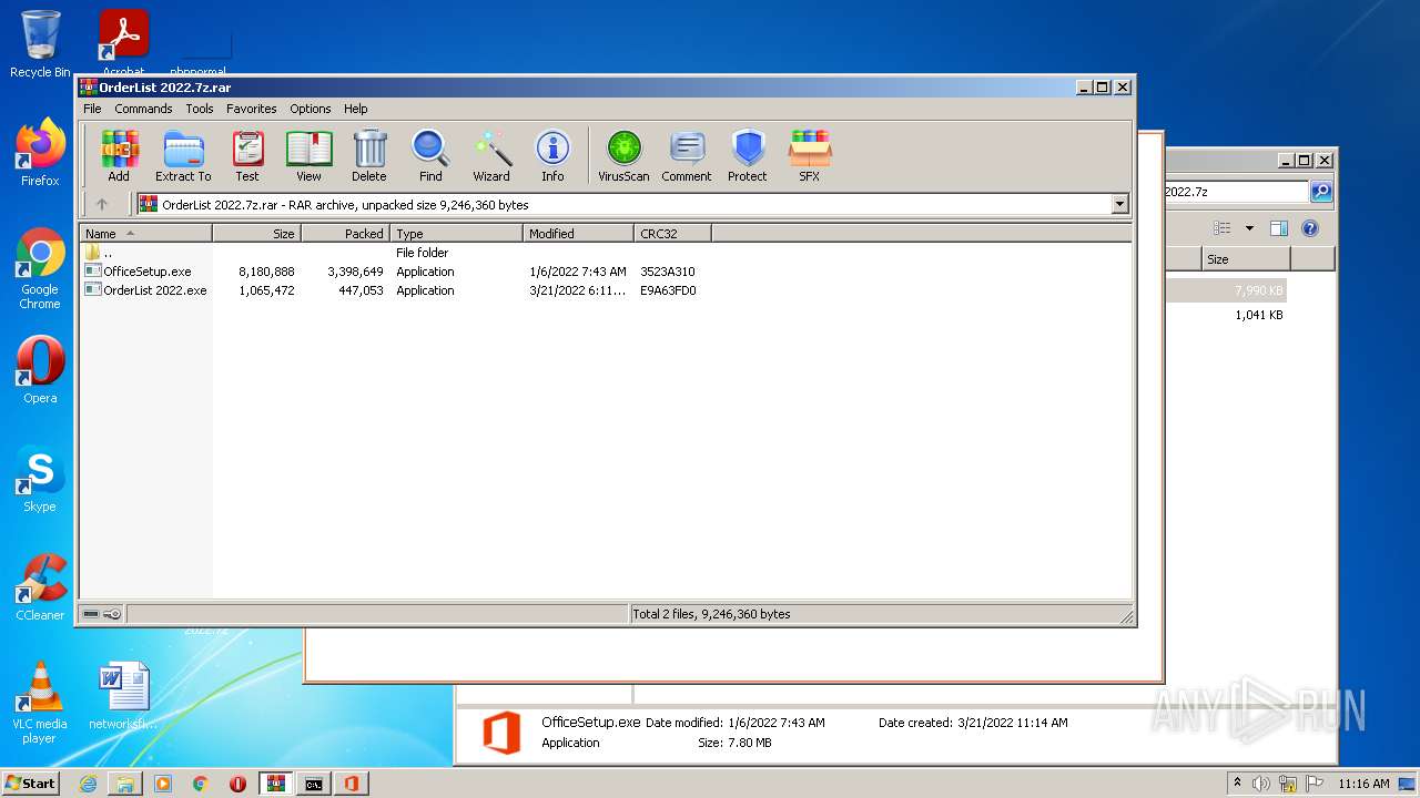 Malware analysis OrderList 2022.7z Malicious activity | ANY.RUN - Malware Sandbox Online