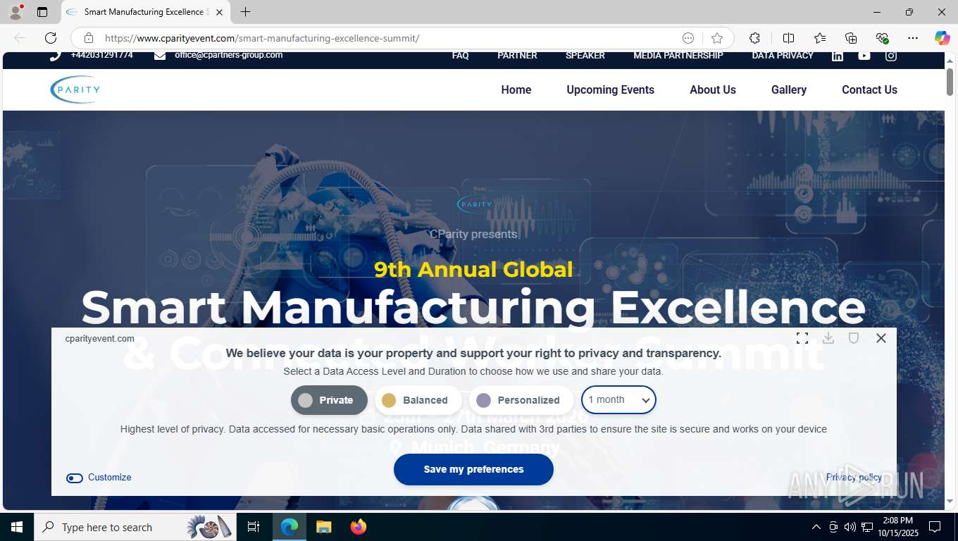 Malware analysis https://www.cparityevent.com/smart-manufacturing ...