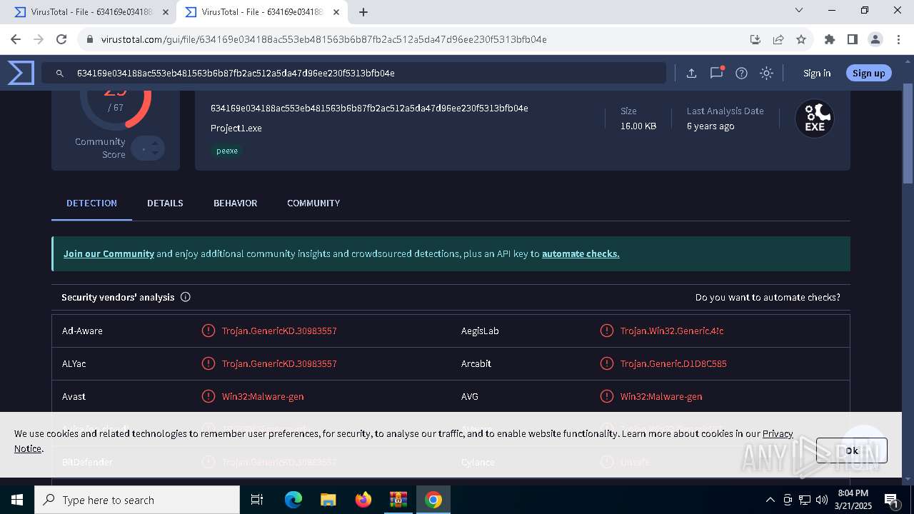 Analysis INST2016.7z (MD5: DCAEEA6734BFA035D48118474217C609) No threats detected - Interactive ...