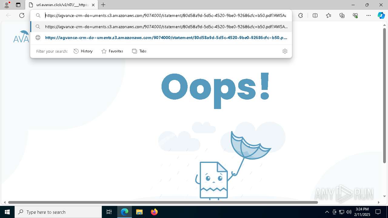 Malware analysis https://url.avanan.click/v2/r01/___https://agvance-crm-do=uments.s3.amazonaws ...