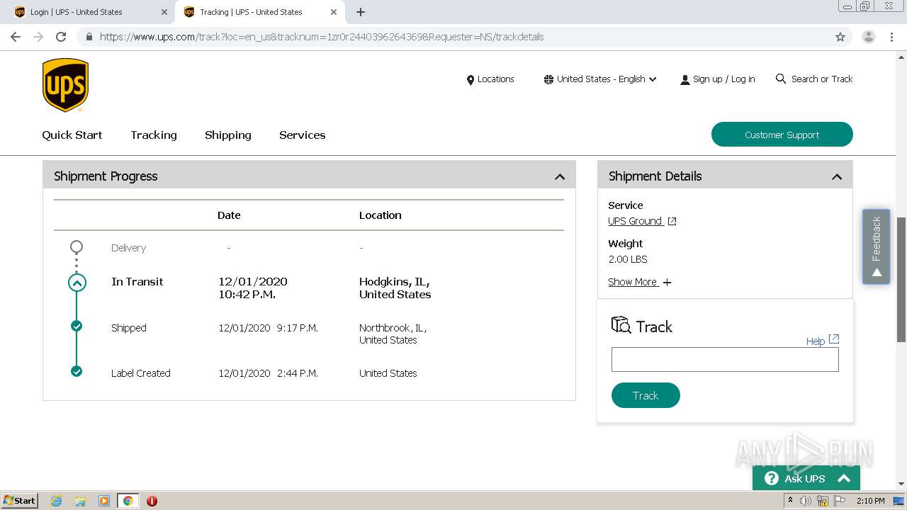 Malware analysis https://wwwapps.ups.com/mcdp?loc=en_US&caller=NESAlerts&reasonType ...