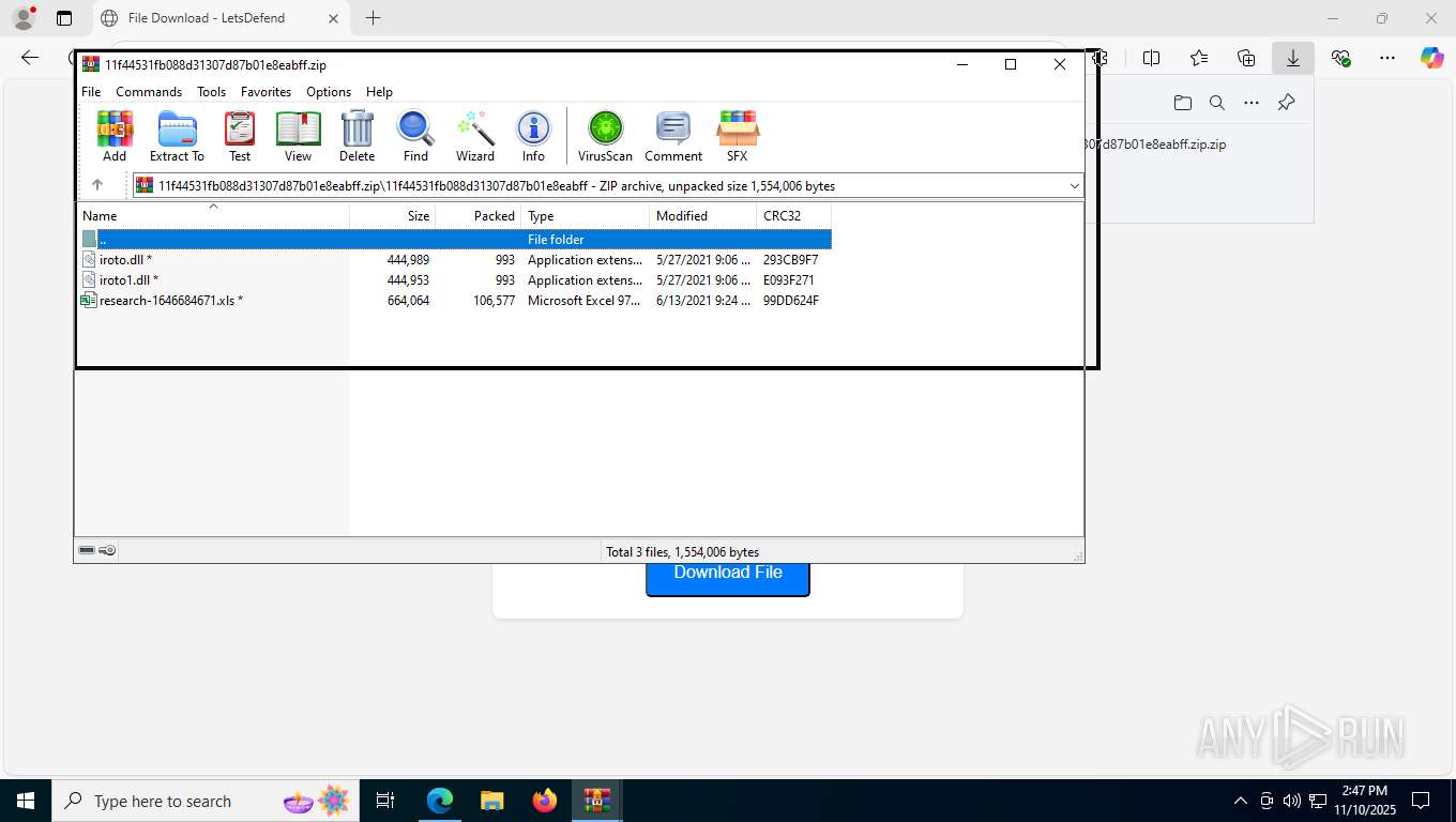 Malware analysis https://download.cyberlearn.academy/download/download ...