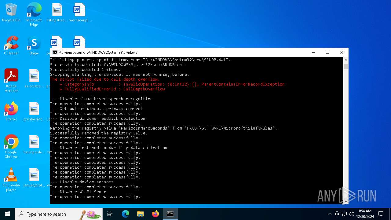 Analysis privacy-script.bat (MD5: 14A688C9474054BA3DCA0F5E5266CD6D ...