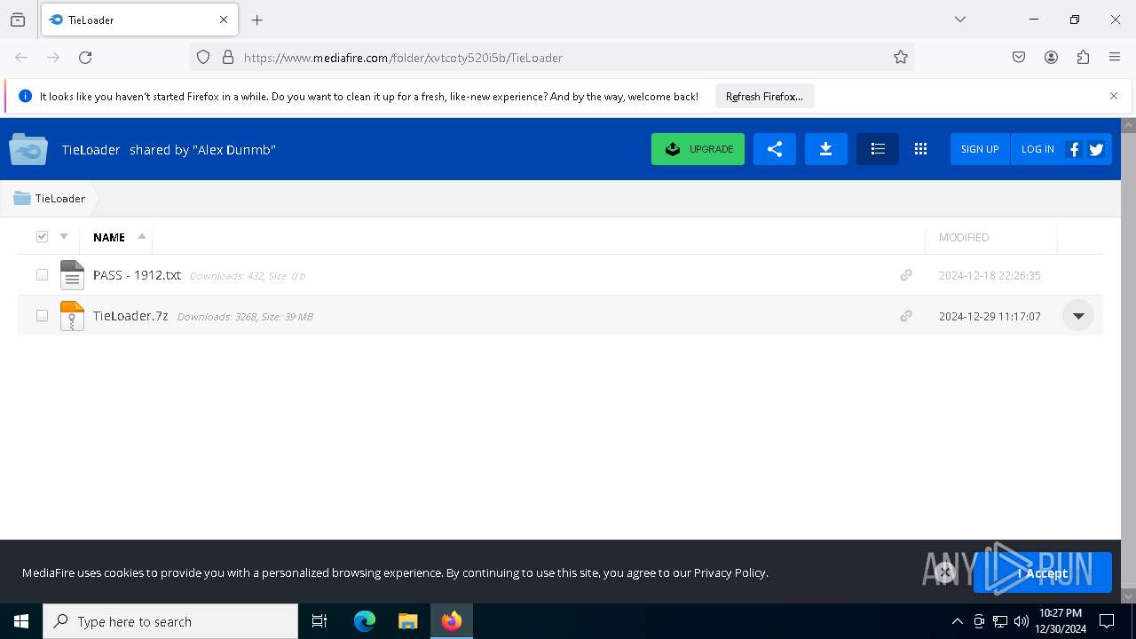 Analysis https://loaderware.cc/tieloader Malicious activity ...