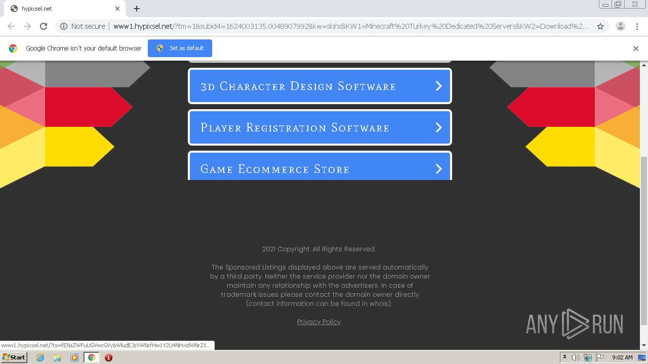 Malware analysis http://www1.hypixsel.net/?tm=1&subid4=1624003135.0048907992&kw=skins&KW1 ...