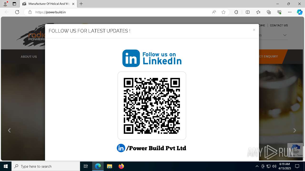 Analysis powerbuild.in No threats detected - Interactive analysis ANY.RUN