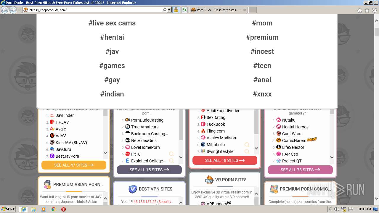 Malware analysis https://theporndude.com Malicious activity | ANY.RUN ...