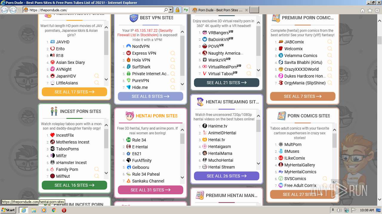 Malware analysis https://theporndude.com Malicious activity | ANY.RUN ...