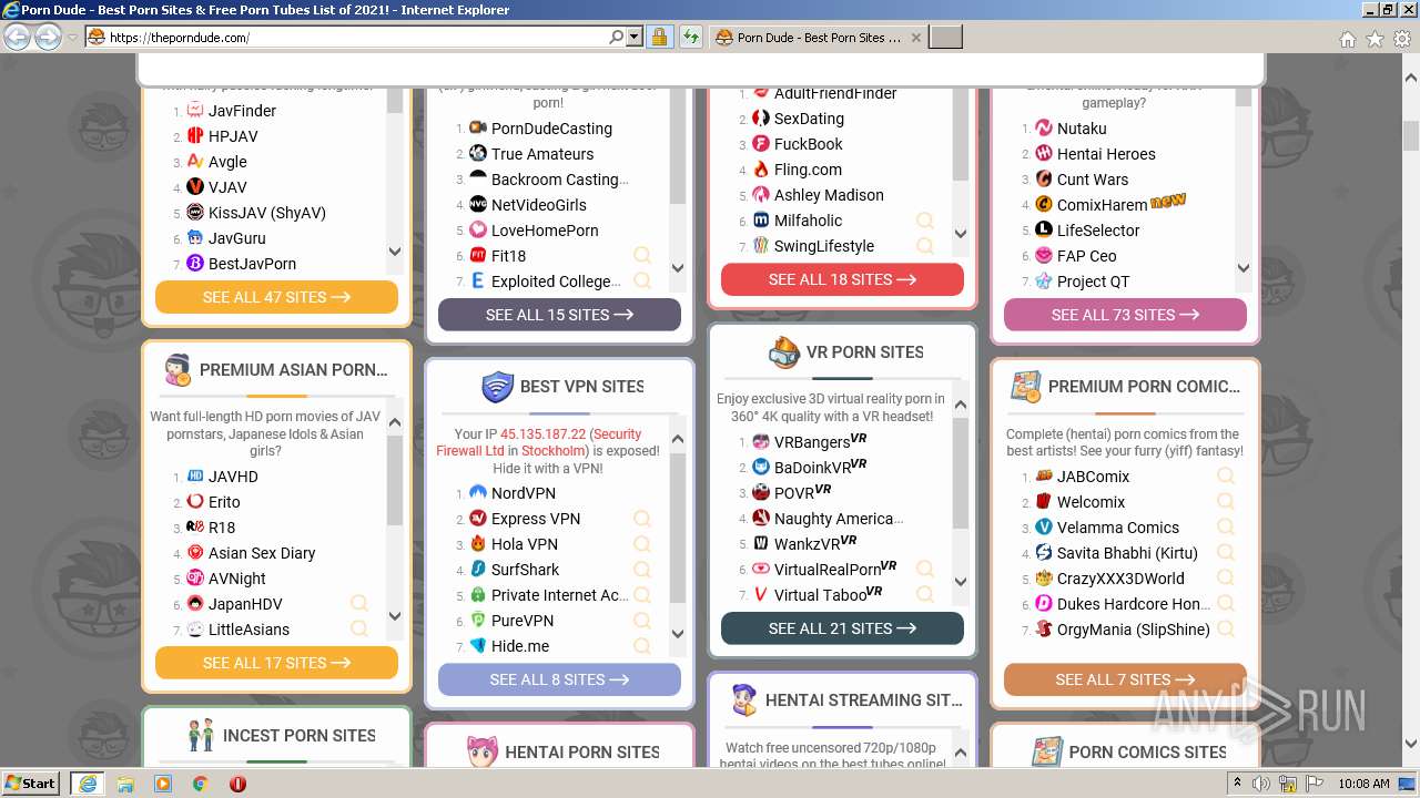 Malware analysis https://theporndude.com Malicious activity | ANY.RUN ...